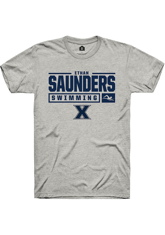 Ethan Saunders Xavier Musketeers Rally ASH NIL Stacked Box Short Sleeve ...