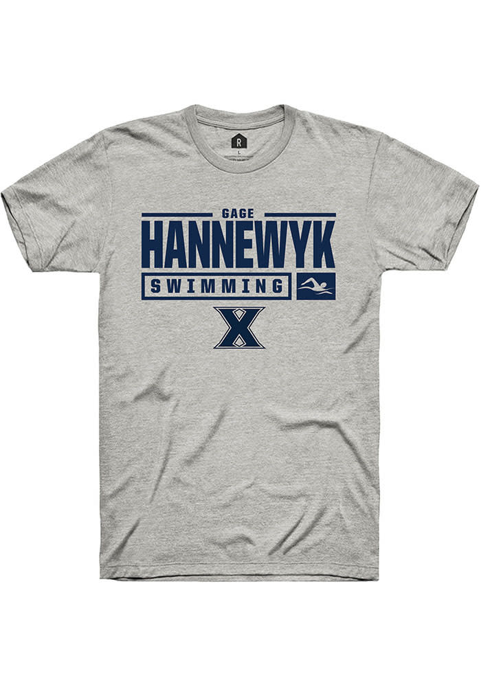 Gage Hannewyk Xavier Musketeers Rally ASH NIL Stacked Box Short Sleeve ...