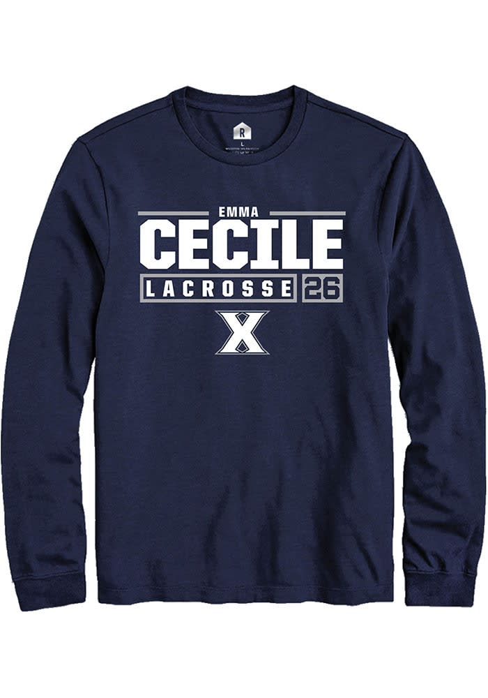 Emma Cecile Xavier Musketeers Rally NAVY NIL Stacked Box Long Sleeve T ...