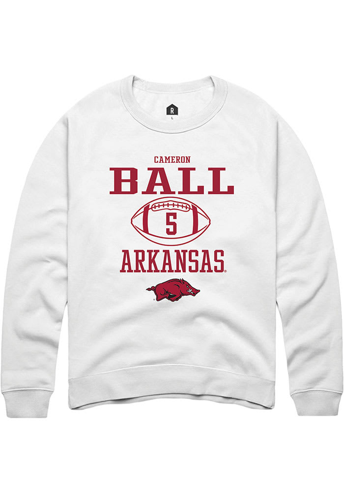 Cameron Ball Arkansas Razorbacks Mens WHITE NIL Sport Icon Crew ...