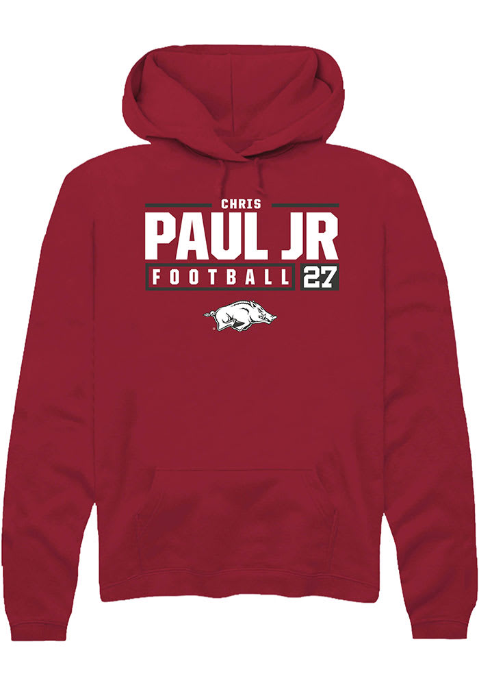 Chris Paul Jr. Arkansas Razorbacks Mens NIL Stacked Box Hoodie - RED