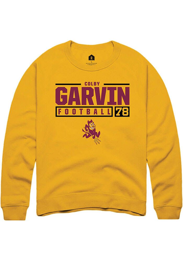 Colby Garvin Arizona State Sun Devils Mens GOLD NIL Stacked Box Crew ...