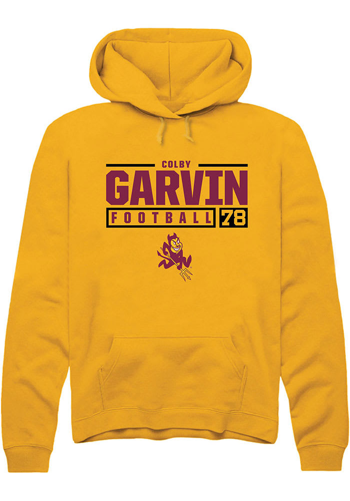 Colby Garvin Arizona State Sun Devils Mens GOLD NIL Stacked Box Hoodie ...
