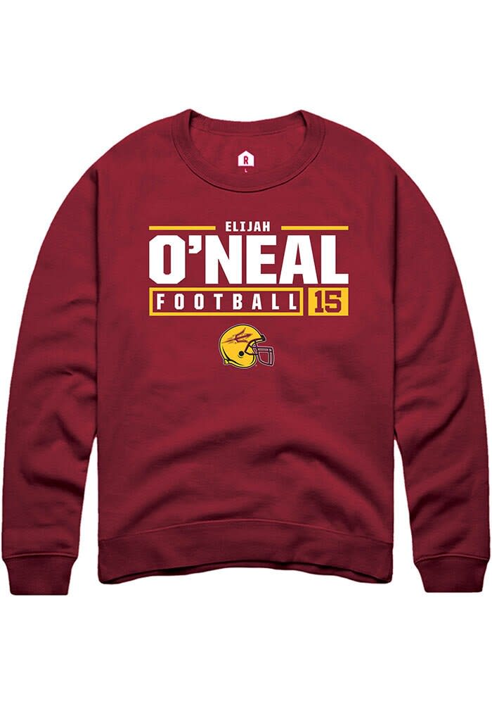 Elijah O’Neal Arizona State Sun Devils Mens NIL Stacked Box Crew ...