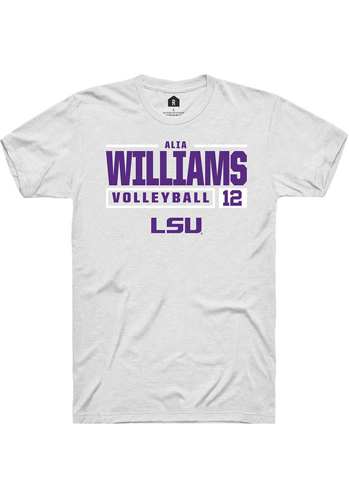 Alia Williams LSU Tigers Rally WHITE NIL Stacked Box Short Sleeve T ...