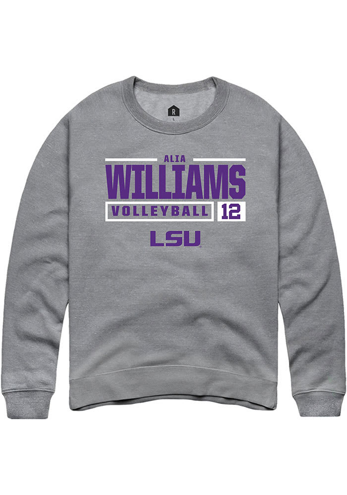 Alia Williams LSU Tigers Mens GRAPHITE NIL Stacked Box Crew Sweatshirt ...