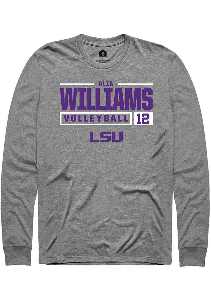 Alia Williams LSU Tigers Rally GRAPHITE NIL Stacked Box Long Sleeve T ...