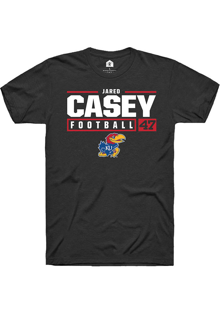 Jared Casey Kansas Jayhawks Rally BLACK NIL Stacked Box Short Sleeve T ...