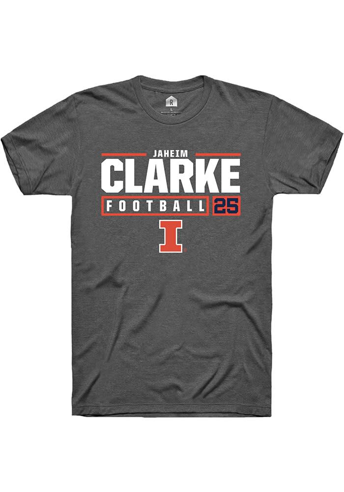 Jaheim Clarke DARKGREY Illinois Fighting Illini NIL Stacked Box Short ...