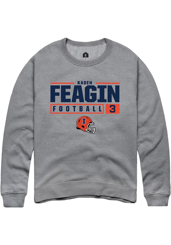 Kaden Feagin Mens GRAPHITE Illinois Fighting Illini NIL Stacked Box ...