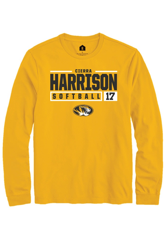 Cierra Harrison Missouri Tigers Rally GOLD NIL Stacked Box Long Sleeve ...