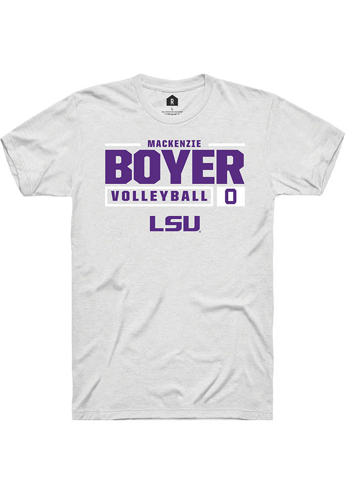 Mackenzie Boyer LSU Tigers Rally WHITE NIL Stacked Box Short Sleeve T ...