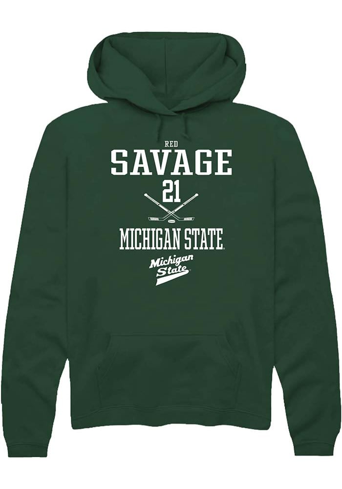 Red Savage Michigan State Spartans Mens DARKGREEN NIL Sport Icon Hoodie ...