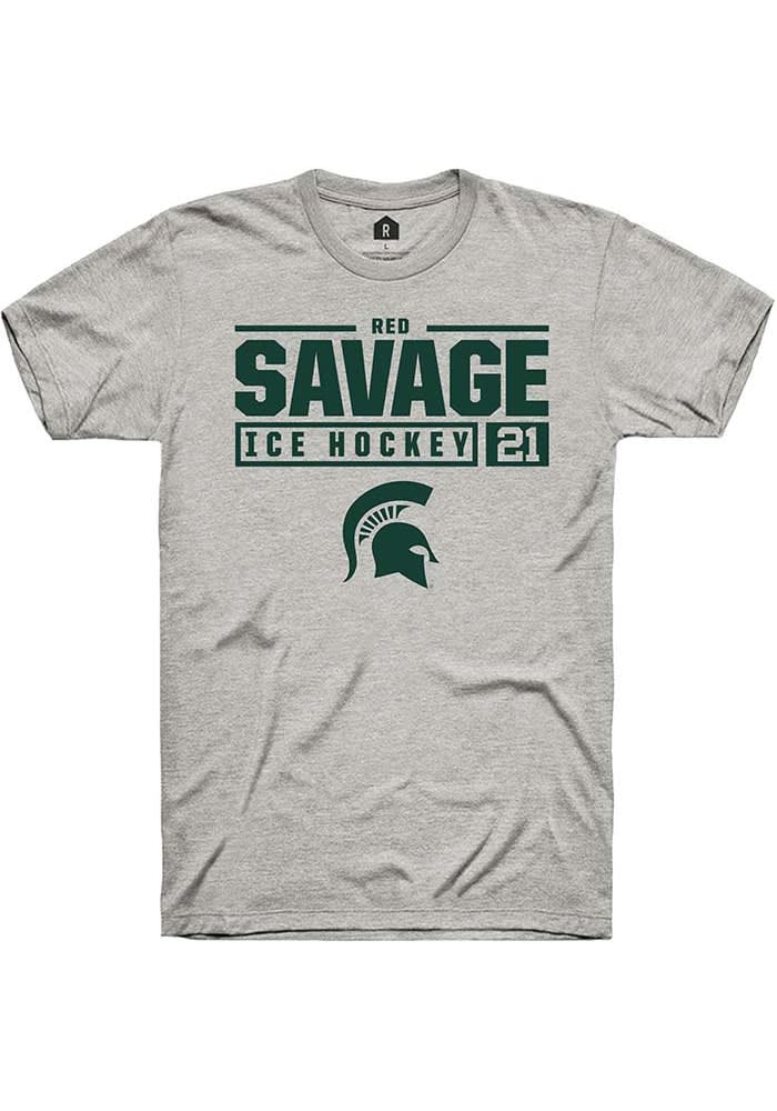 Red Savage Michigan State Spartans Rally ASH NIL Stacked Box Short ...