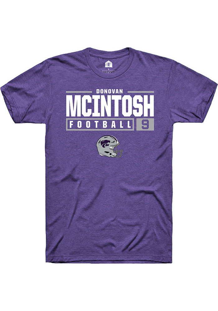 Donovan McIntosh PURPLE K-State Wildcats NIL Stacked Box Short Sleeve T ...