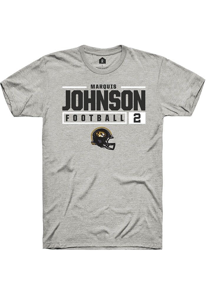 Marquis Johnson Missouri Tigers Rally ASH NIL Stacked Box Short Sleeve ...