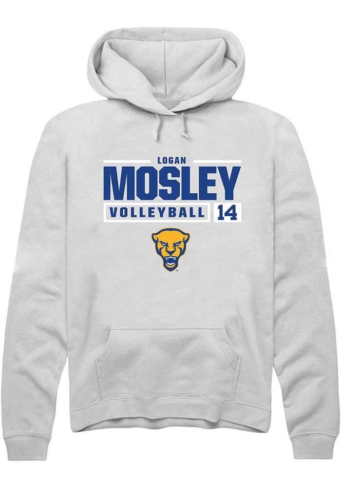 Logan Mosley Pitt Panthers Mens WHITE NIL Stacked Box Hoodie - 247670560