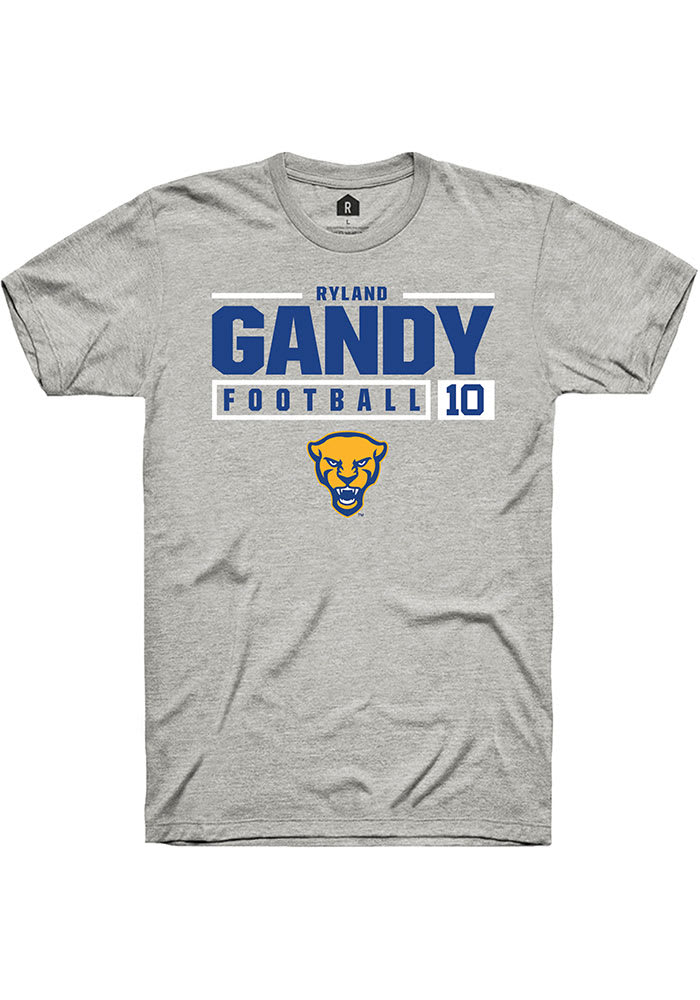 Ryland Gandy Pitt Panthers Rally ASH NIL Stacked Box Short Sleeve T Shirt