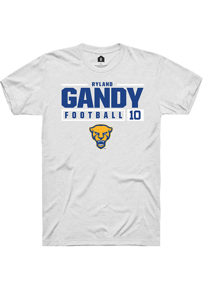 Ryland Gandy Pitt Panthers Rally WHITE NIL Stacked Box Short Sleeve T Shirt