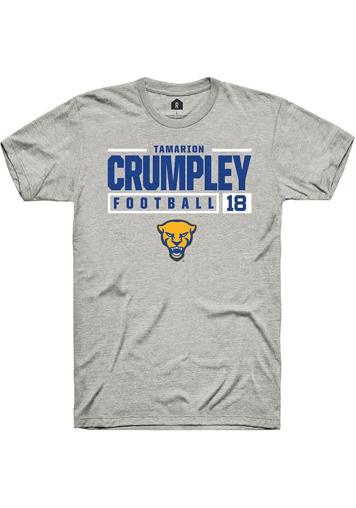 Tamarion Crumpley Pitt Panthers Rally ASH NIL Stacked Box Short Sleeve ...