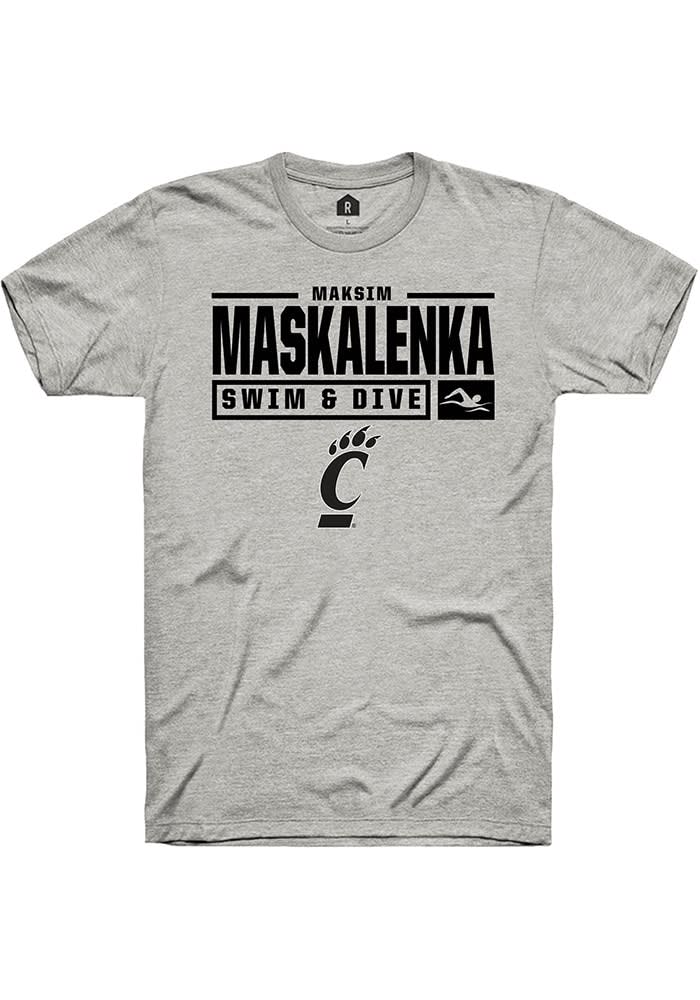 Maksim Maskalenka ASH Cincinnati Bearcats NIL Stacked Box Short Sleeve ...