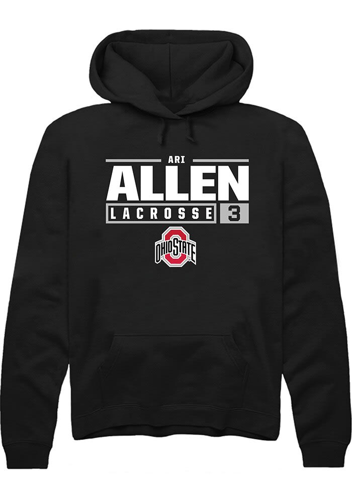 Ari Allen Ohio State Buckeyes Mens BLACK NIL Stacked Box Hoodie - 247671954