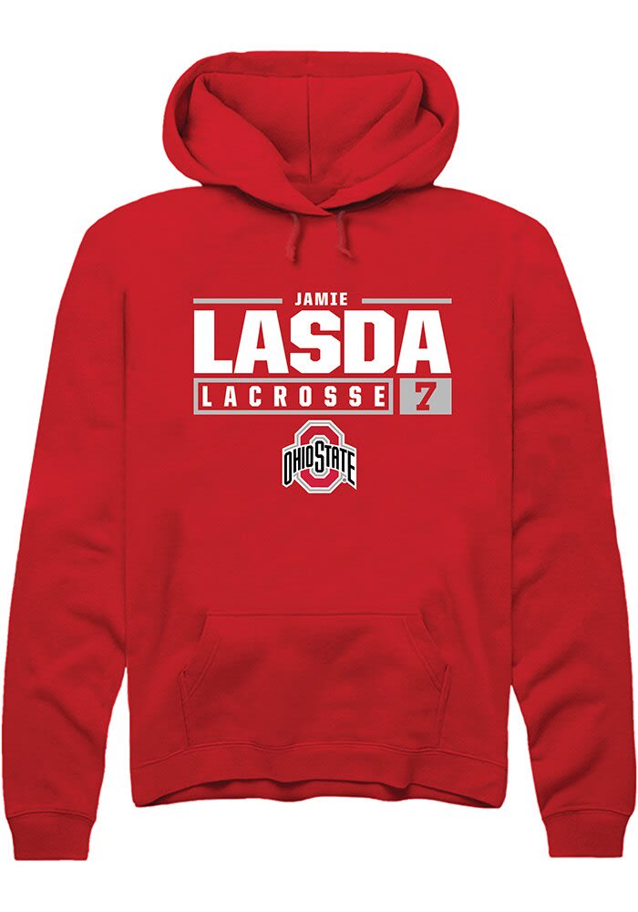 Jamie Lasda Ohio State Buckeyes Mens RED NIL Stacked Box Hoodie - 247675446