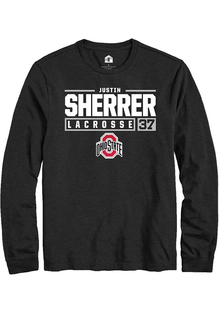 Justin Sherrer Ohio State Buckeyes Rally BLACK NIL Stacked Box Long ...