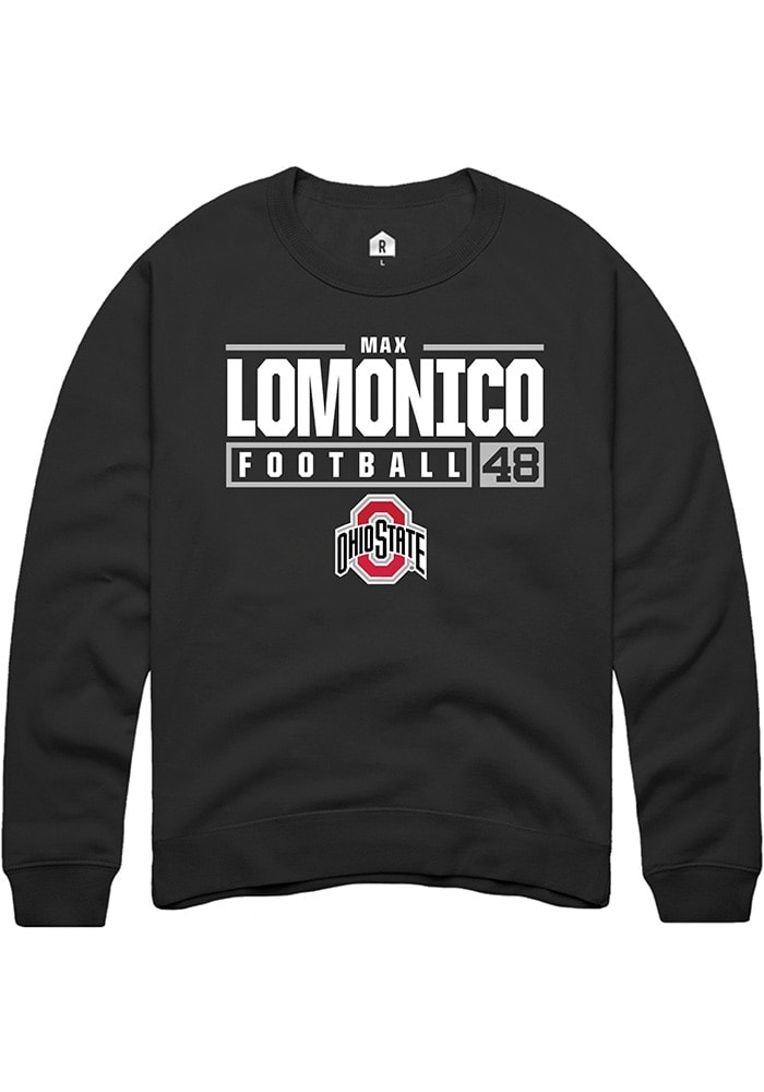 Max Lomonico Ohio State Buckeyes Mens BLACK NIL Stacked Box Crew ...
