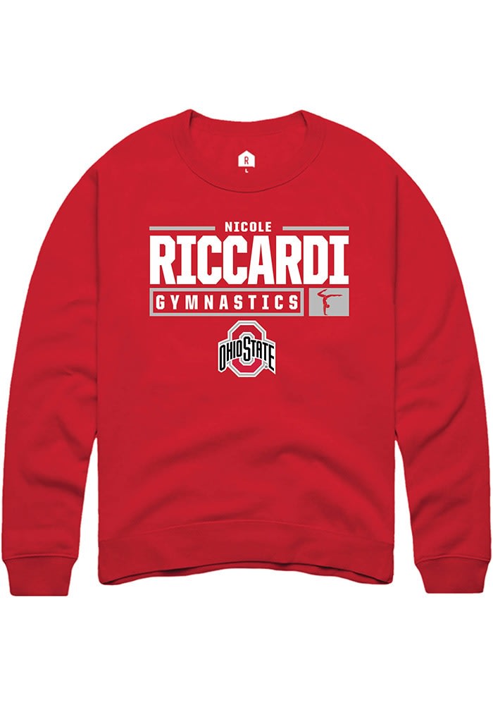 Nicole Riccardi Ohio State Buckeyes Mens Red NIL Stacked Box Crew ...