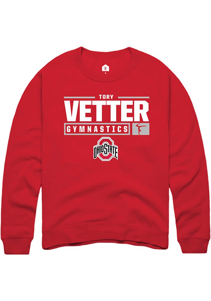 Tory Vetter Ohio State Buckeyes Mens Red NIL Stacked Box Crew ...