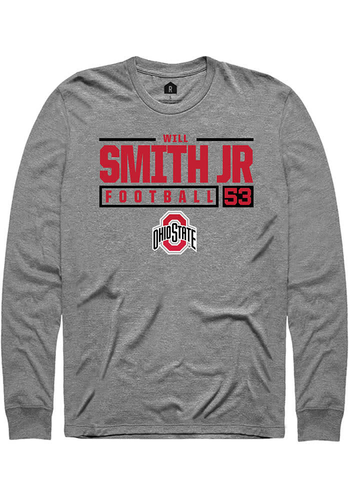 Will Smith Jr. Mens GRAPHITE Ohio State Buckeyes NIL Stacked Box Long ...