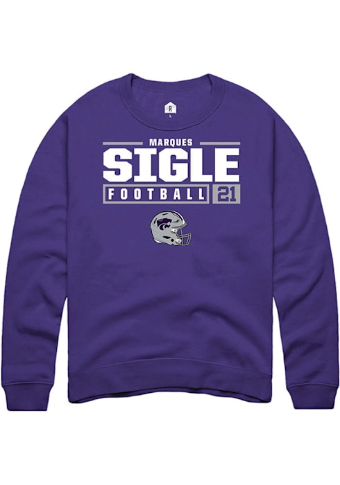 Marques Sigle K-State Wildcats NIL Stacked Box Sweatshirt - Purple
