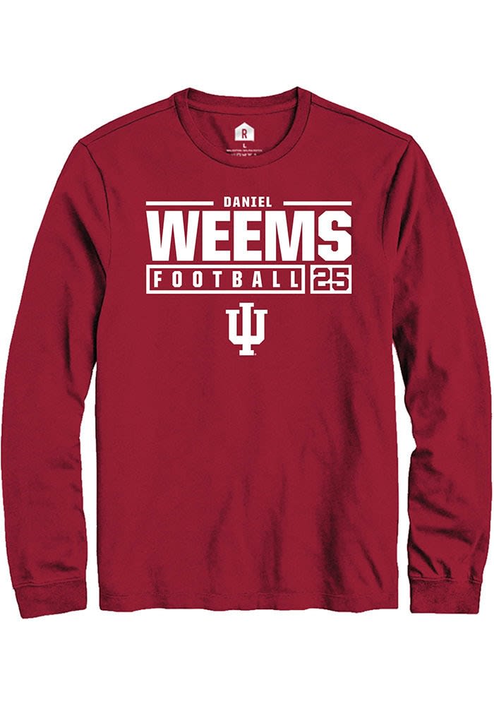 Daniel Weems Indiana Hoosiers Rally RED NIL Stacked Box Long Sleeve T ...