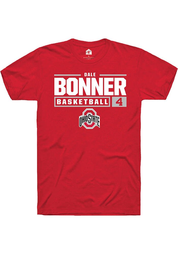 Dale Bonner Ohio State Buckeyes Rally Red NIL Stacked Box Short Sleeve ...