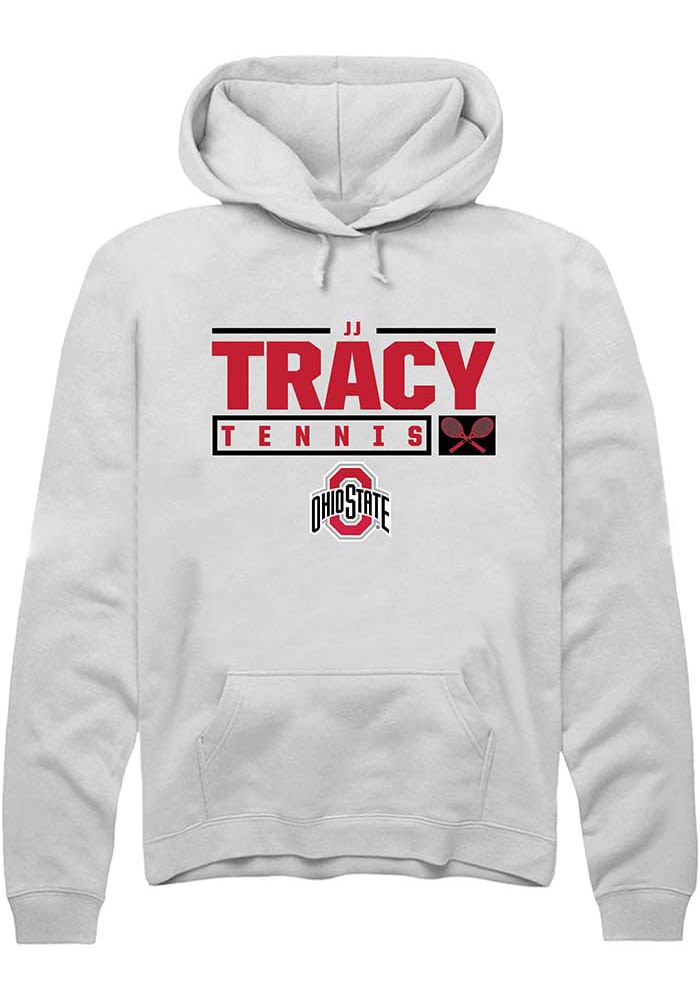JJ Tracy Ohio State Buckeyes Mens WHITE NIL Stacked Box Hoodie - 247686263