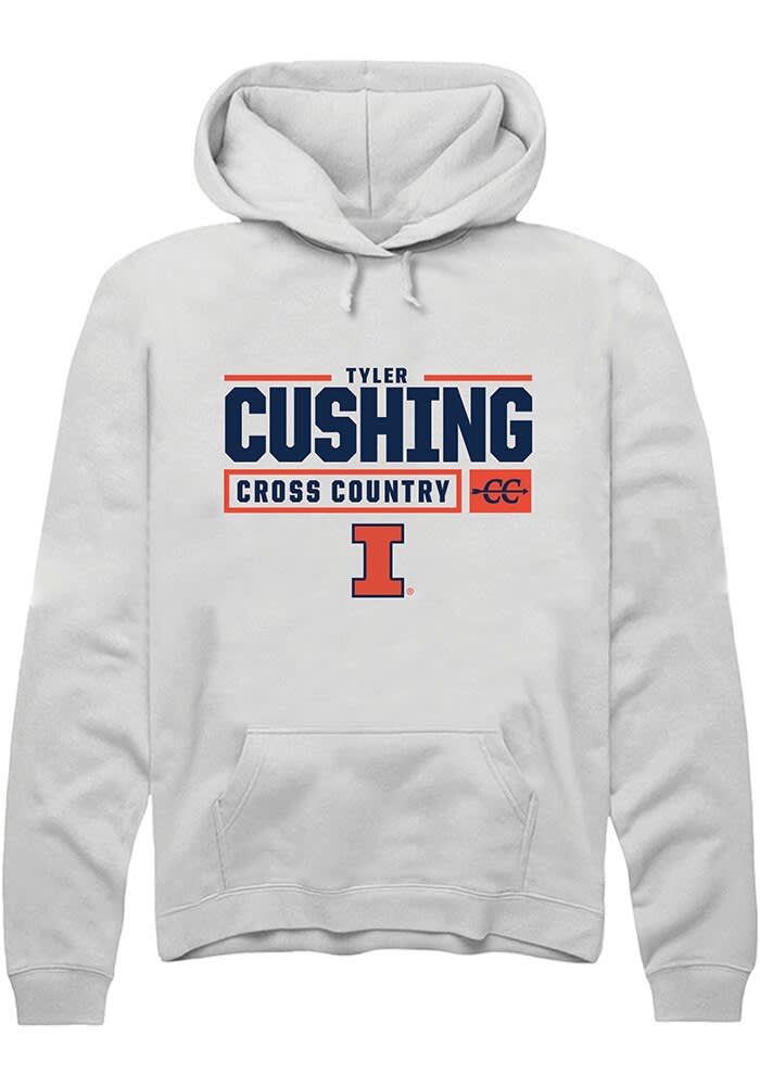 Tyler Cushing Mens WHITE Illinois Fighting Illini NIL Stacked Box ...