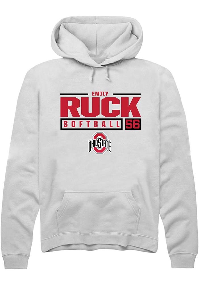 Emily Ruck Ohio State Buckeyes Mens WHITE NIL Stacked Box Hoodie ...