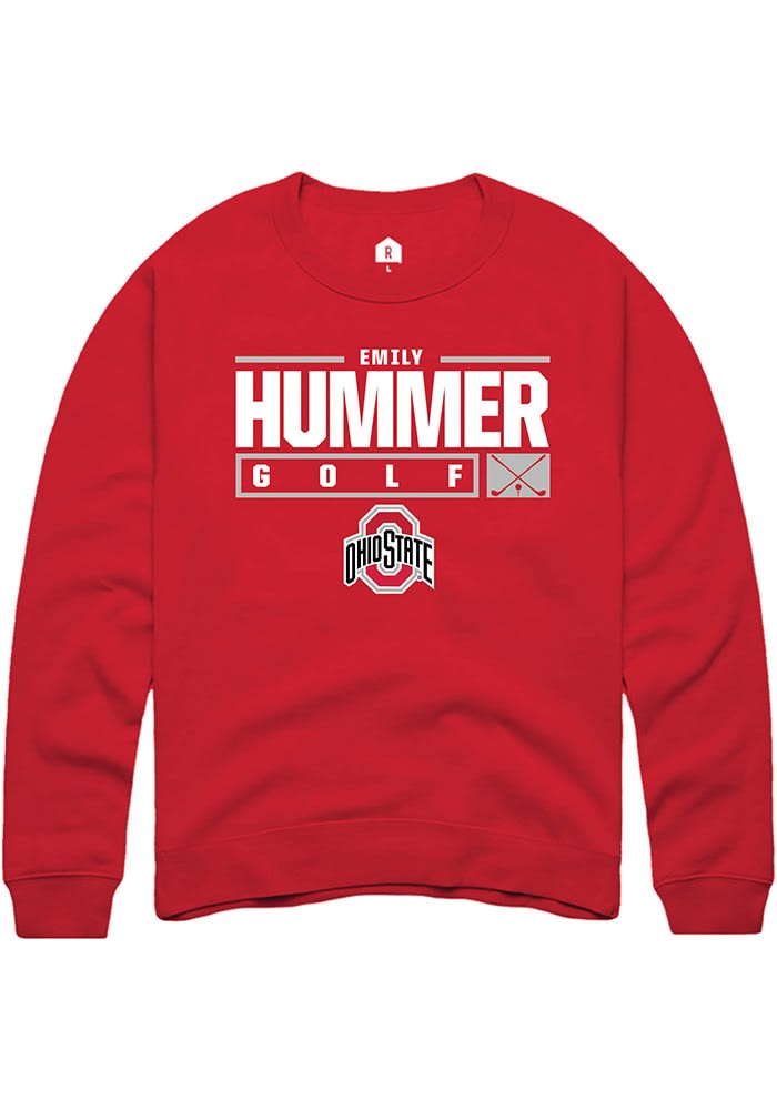 Emily Hummer Ohio State Buckeyes Mens RED NIL Stacked Box Crew ...