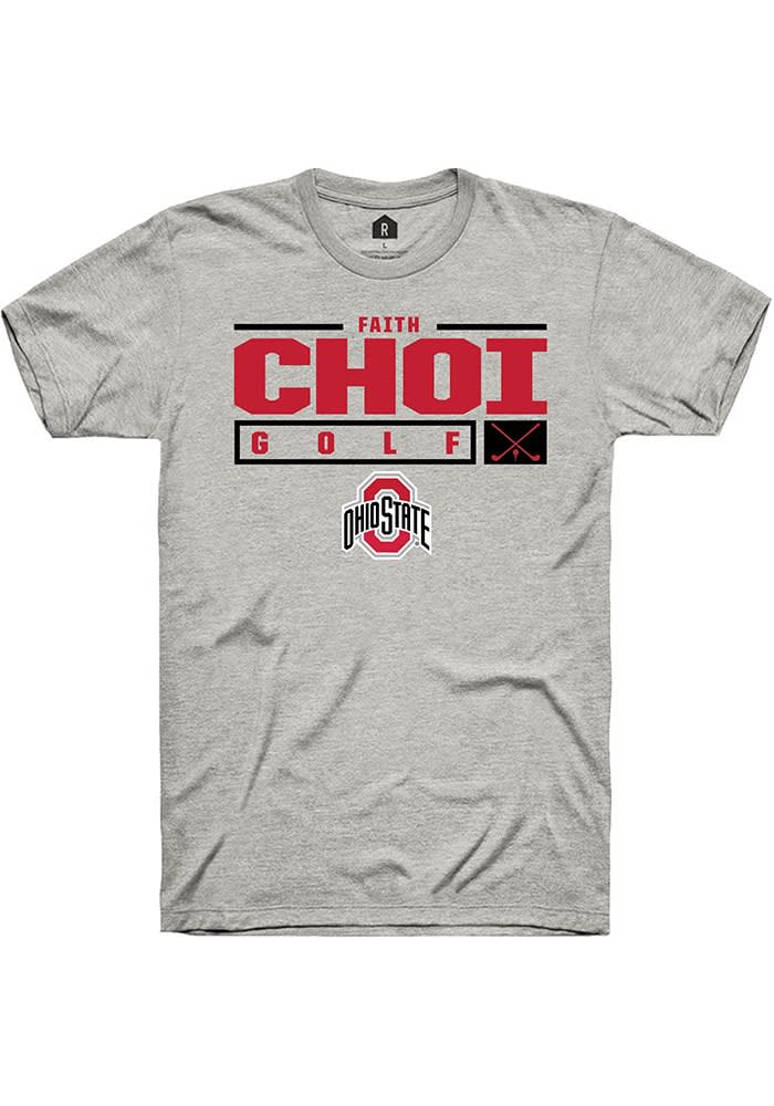 Faith Choi Ohio State Buckeyes Rally ASH NIL Stacked Box Short Sleeve T ...