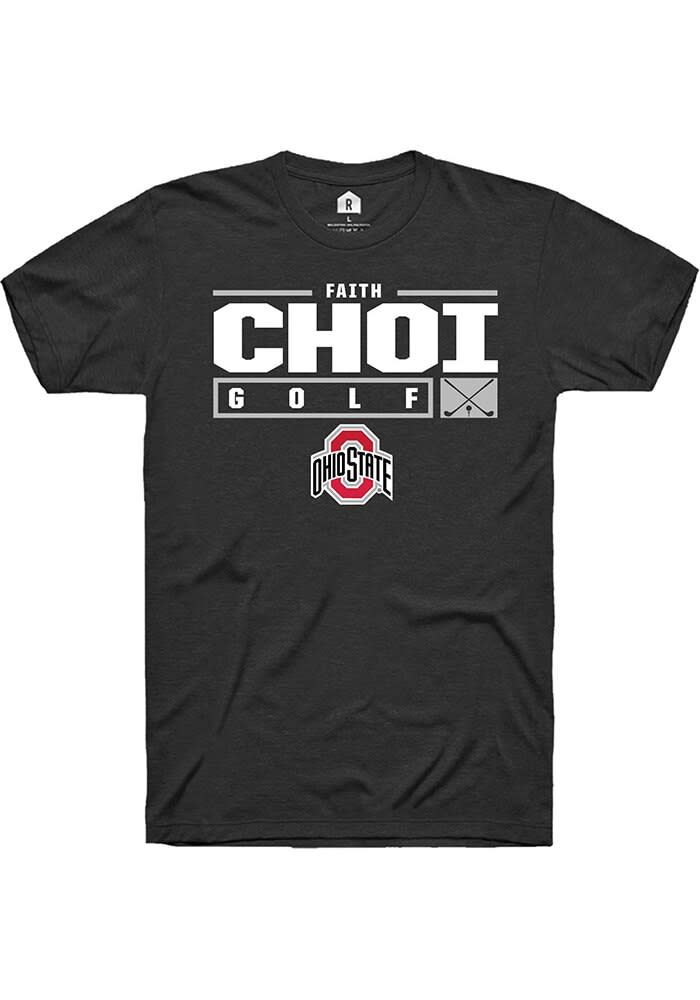 Faith Choi Ohio State Buckeyes Rally BLACK NIL Stacked Box Short Sleeve ...