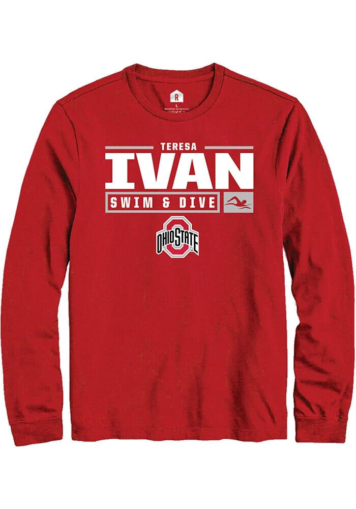 Teresa Ivan Ohio State Buckeyes Rally RED NIL Stacked Box Long Sleeve T ...