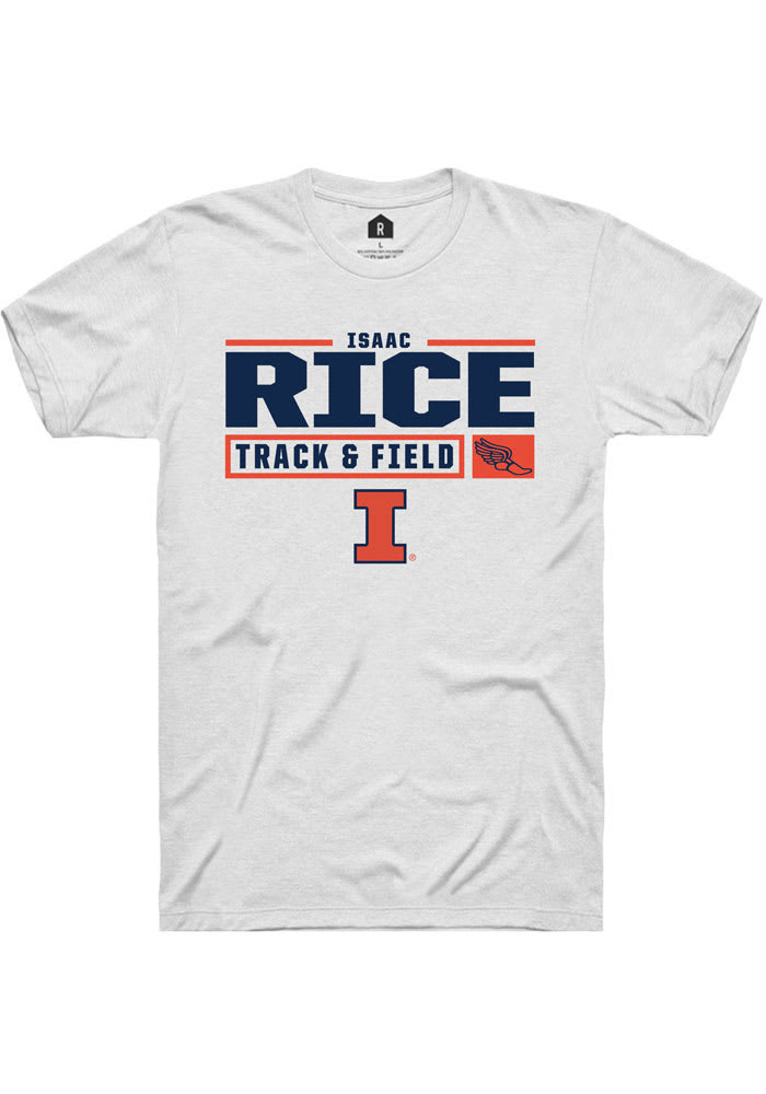Isaac Rice Illinois Fighting Illini Rally WHITE NIL Stacked Box Short ...