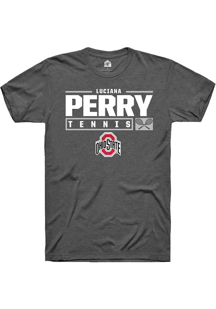 Luciana Perry DARKGREY Ohio State Buckeyes NIL Stacked Box Short Sleeve ...