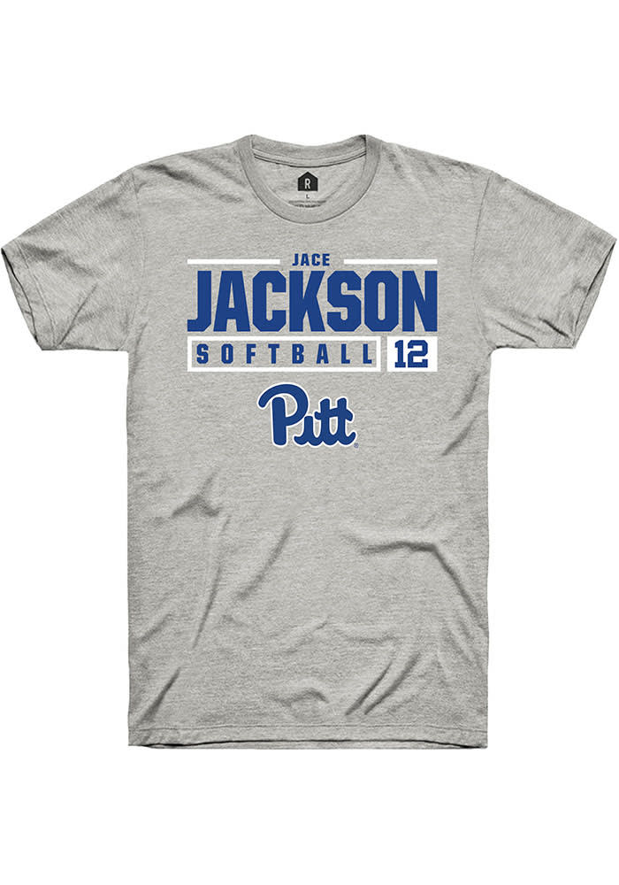 Jace Jackson Pitt Panthers Rally ASH NIL Stacked Box Short Sleeve T Shirt