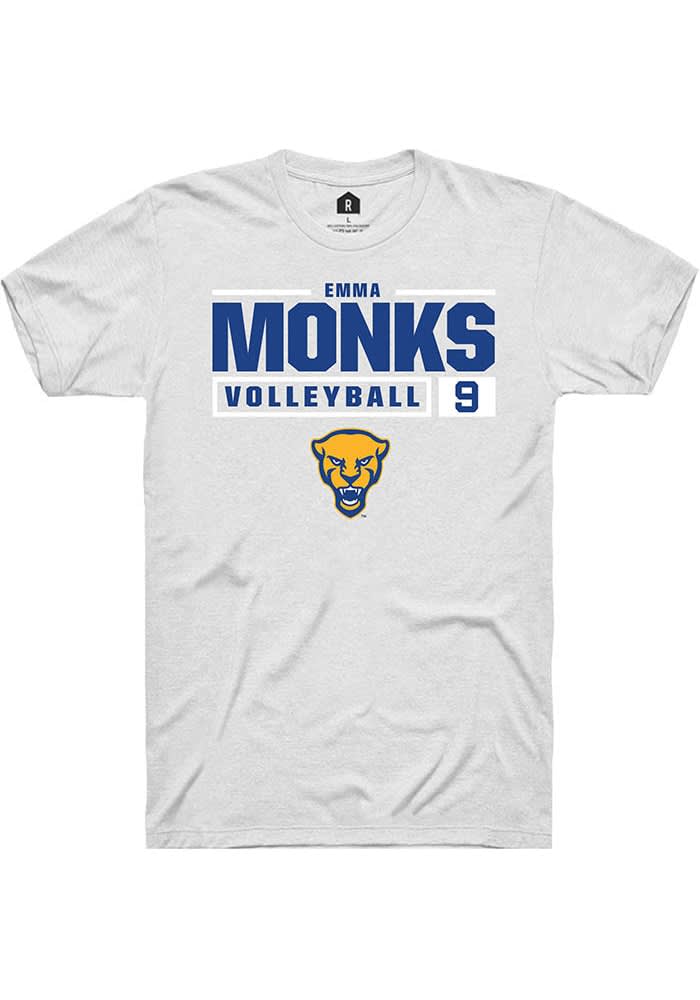 Emma Monks Pitt Panthers Rally White NIL Stacked Box Volleyball Short ...