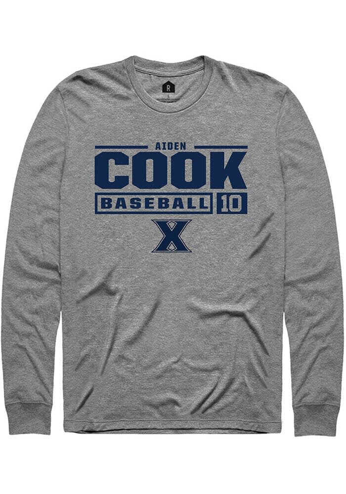 Aiden Cook Xavier Musketeers Rally GRAPHITE NIL Stacked Box Long Sleeve ...
