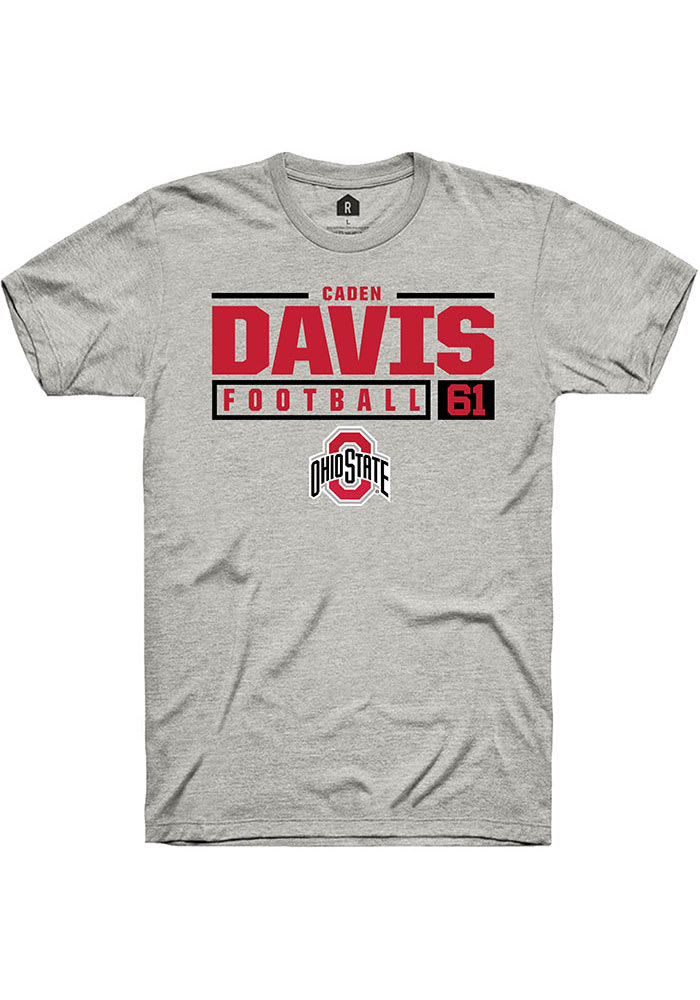 Caden Davis ASH Ohio State Buckeyes NIL Stacked Box Short Sleeve T ...