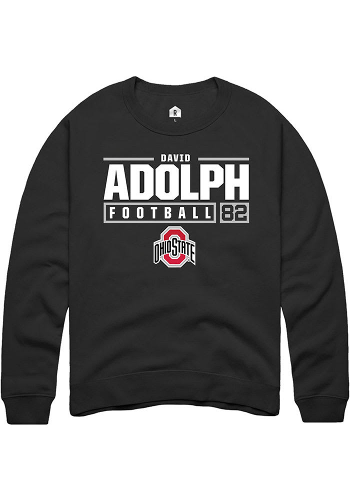 David Adolph Ohio State Buckeyes Mens BLACK NIL Stacked Box Crew ...