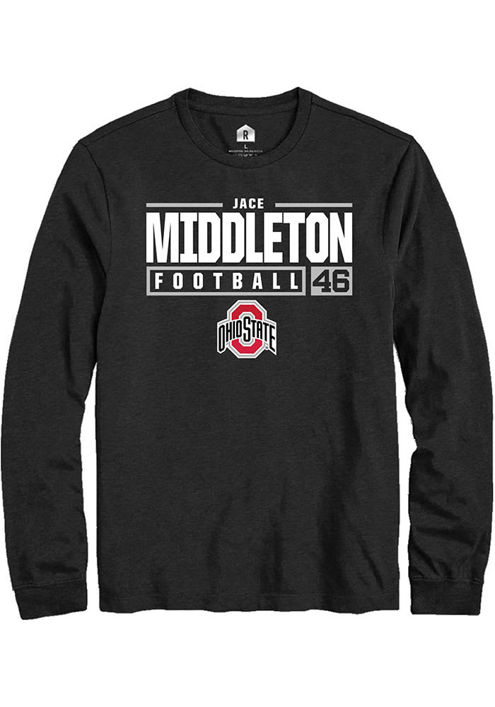 Jace Middleton Ohio State Buckeyes Rally BLACK NIL Stacked Box Long ...